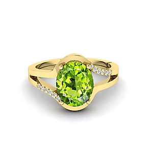 SirDaksh 10.50 Carat Natural Certified Peridot Gemstone Gold Plated Ring For Men And Women
