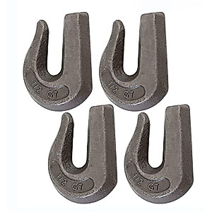 Mytee Products (4 Pack) G70 1/2" Weld On Chain Grab Hooks WLL# 11,300 lbs Bucket Flatbed Trailer Wrecker Tow Tie Down