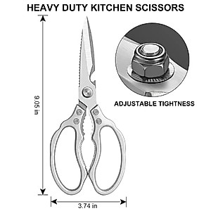 NileHome Kitchen Scissors, Scissors All Purpose, Scissors Heavy Duty for Kitchen Food Scissors, Non-Slip Stainless Steel Sharp Meat Scissors for Kitchen Sheers Cooking Scissors