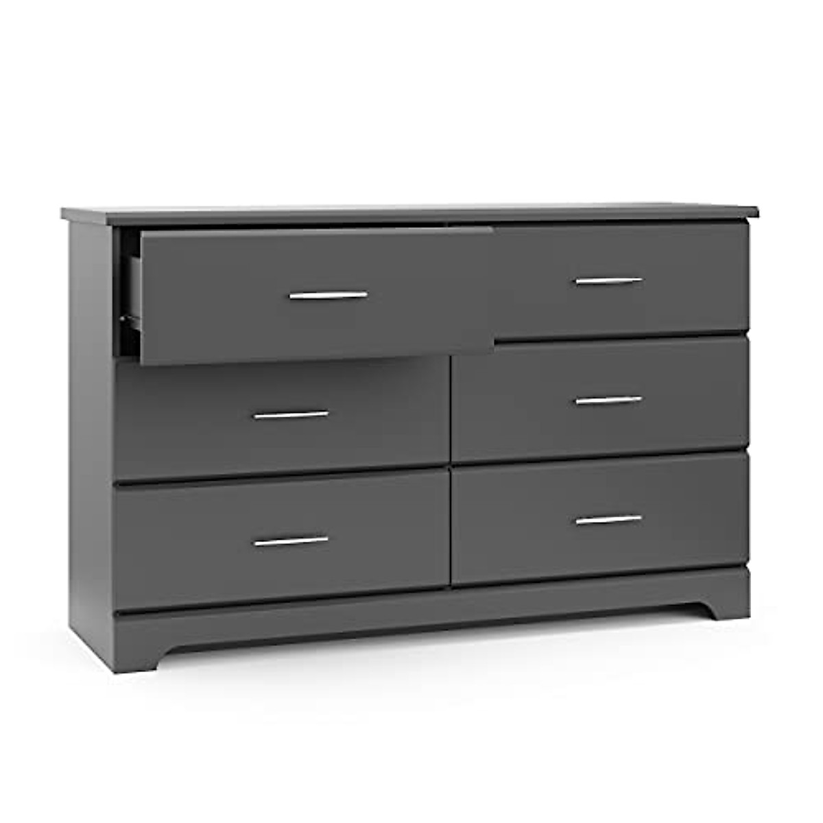 Storkcraft Brookside 6 Drawer Double Dresser (Gray) – GREENGUARD Gold Certified, Dresser For Nursery, 6 Drawer Dresser, Kids Dresser, Nursery Dresser Drawer Organizer, Chest of Drawers