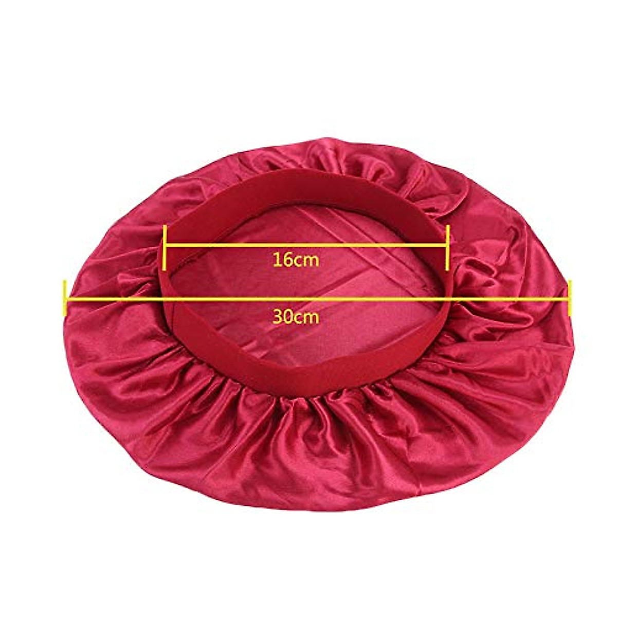 beauty YFJH Soft Satin Silk Salon Bonnet Night Sleeping Wide Band Hat Hair Loss Cap for Women Pink