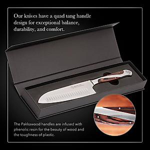 Hammer Stahl 4.5 Inch Japanese Style Santoku Knife High Carbon Stainless Steel Kitchen Knife | Razor Sharp Multipurpose Chopping Knife for Meat, Vegetable & Fruit with Ergonomic Handle & Gift Box