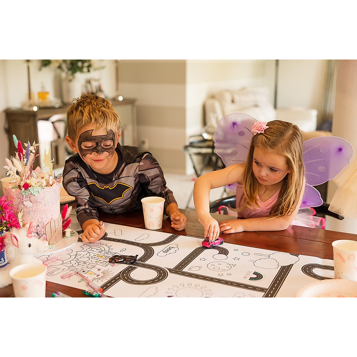 Zoe & Jim Giant Coloring Paper roll for Kids. Large Coloring Roll. 26 feet x 17 inches of Preschool Play Fun. Craft kit roll. Coloring Activity Banner. Toddler Art and Creativity Toys., White