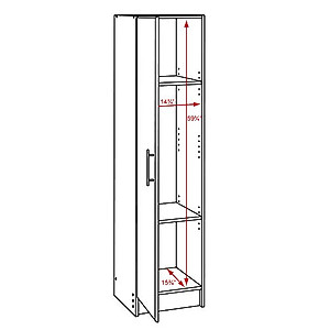 Prepac Elite 16" Narrow Cabinet in White