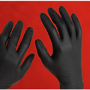 Adenna Night Angel 4 mil Nitrile Powder Free Exam Gloves (Black, Medium) Box of 100