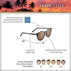 Maui Jim Men's and Women's Kiawe Polarized Classic Sunglasses, Brown Stripe/HCL® Bronze, Medium