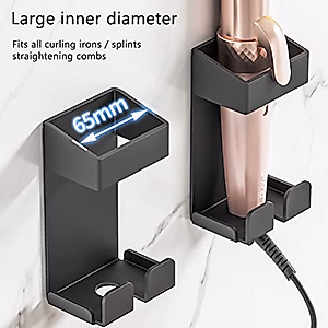 Gefemini Stainless Steel Wall Mount Hair Dryer Holder,Curling Iron Holder, Styling Tool Storage Organizer Basket for Holds Hair Dryer, Flat Iron, Curling