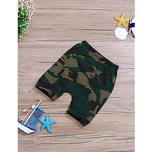 waliwali Toddler Infant Baby Boy Clothes Straight Outta Timeout Vest +Camouflage Shorts Outfit Set(18-24Months(100))