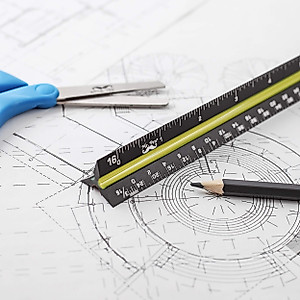 Mr. Pen- Architectural Scale, Scale Ruler, 12 inch, Black, Scale Ruler Contractor, Architect Scal, Scaling Ruler, Drawing Ruler, Architectural Ruler, Drafting Ruler, Rulers for Drawing, Drafting Tools