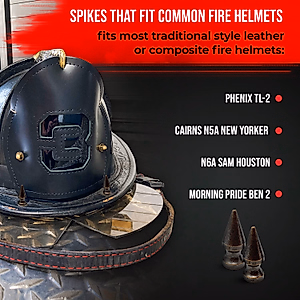 FD Supply Co. Firefighter Helmet Bourke Spikes - Fire Helmet Accessories for Flip Down Eye Shields - Firefighter Gifts for Men (Black)
