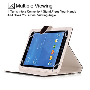 Universal 10" Case, Newshine Synthetic Leather Magnetic Closure [Cards/Money Slots] Flip Stand Wallet Protective Case for All Universal 10 inch Tablet, Bling