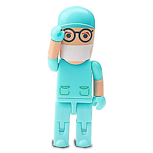 USB Flash Drive 64GB Cartoon Doctor Model USB Drive Thumb Drives USB 2.0 Memory Stick for External Data Storage, Green