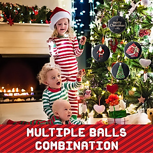 3D Hologram Fan Christmas Ball Ornaments for Xmas Tree, 5.9" Christmas Tree Topper Lighted, Built-in Bluetooth 3D Holographic Display Christmas Theme Video, Decorative Hanging Ball Gfit for Kids