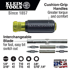 Klein Tools Multi-Bit Screwdriver Set - 11-in-1, 6-in-1 Stubby, 15-in-1 Ratcheting