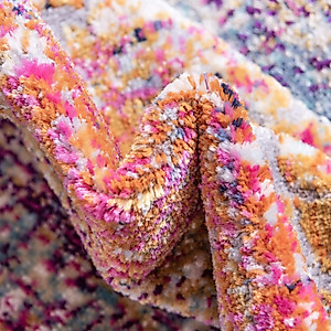 Rugs.com Budapest Collection Area Rug – 8' x 10' Multi Low-Pile Rug Perfect for Living Rooms, Large Dining Rooms, Open Floorplans