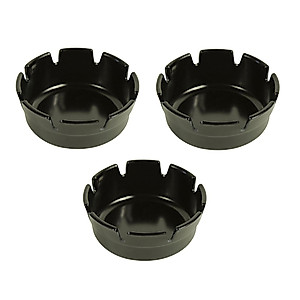 Set of Three Black Plastic Ashtrays-Deep Well-Resturant/ Bar-4"Diameter