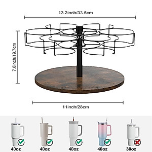 Water Bottle Organizer for Stanley 40 oz Tumbler with Handle, Rotatable Cup Holder for Stanley, Kitchen Organizers and Storage for Stanley Cup Accessories, Water Bottle Holder Wine Rack (Black)