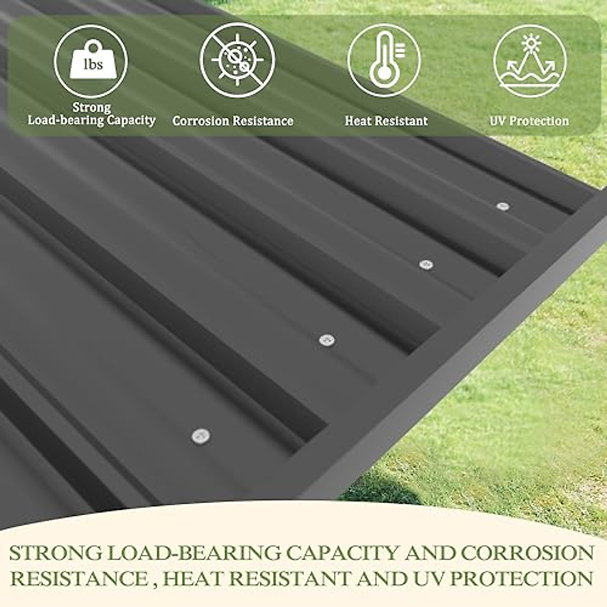 VEIKOU 8’x5’ Grill Gazebo, Patio Gazebo with Hardtop Metal Roof, Rainwater Drainage, Wood Frame, BBQ Gazebo for Barbecue, Backyard, Garden, Rustic