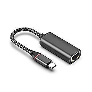 OQTIQ USB C to Ethernet Adapter, USB-C to RJ45 Thunderbolt 3/Type C Gigabit Ethernet LAN Network Adapter, Compatible with MacBook Pro 2020/2019/2018/2017, MacBook Air, iPad Pro, XPS and More