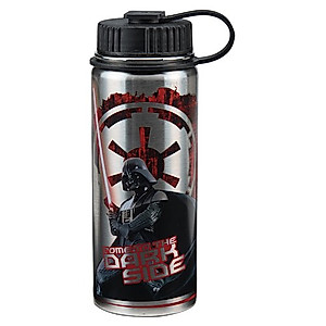 Vandor Star Wars Dark Side 18 Ounce Vacuum Insulated Stainless Steel Bottle, Silver