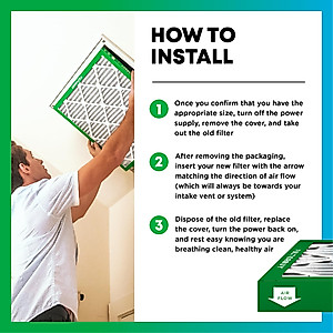 Filterbuy 16x25x1 Air Filter MERV 8 Dust Defense (6-Pack), Pleated HVAC AC Furnace Air Filters Replacement (Actual Size: 15.50 x 24.50 x 0.75 Inches)