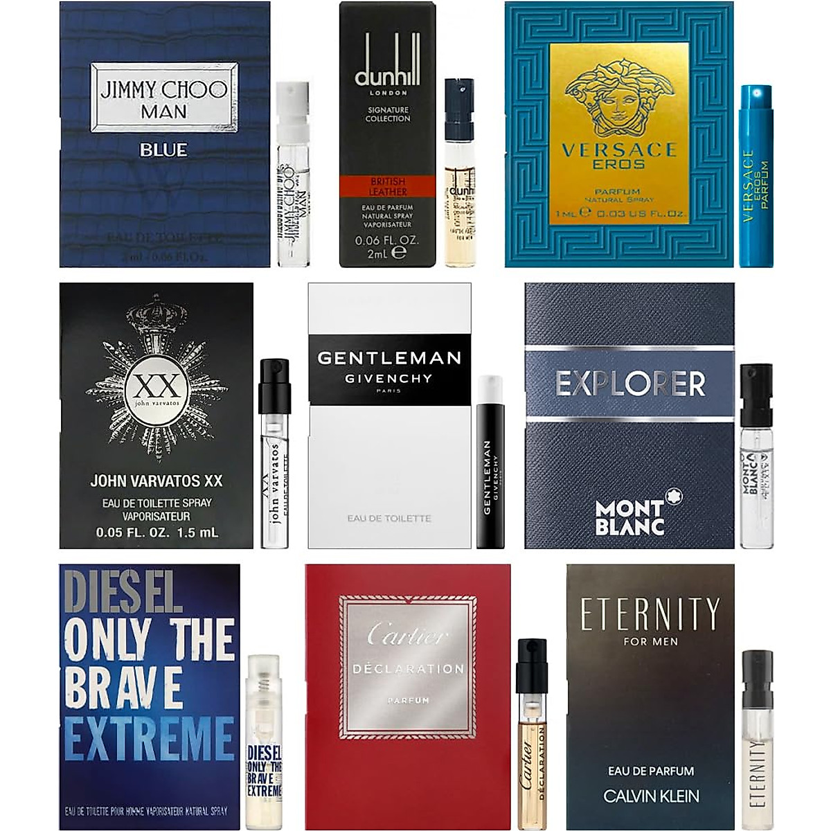 Men's Designer Fragrance Sampler (9 vials)