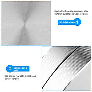 Rotating Cake Turntable Revolving Stand: Cake Decorating Display Stand 2pcs Aluminum Alloy Turntable Bearing for Flat Panel Monitor TV Lazy Susan Swivel Stand