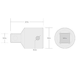 TEKTON 3/4 Inch Drive (F) x 1/2 Inch Drive (M) Reducer | SHA33102