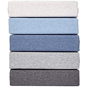 AmazonBasics - Spannbetttuch, melierter Jersey-Stoff, Dunkelgrau - 90 x 200 x 30 cm