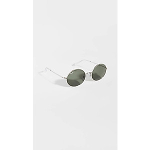 Ray-Ban Rb1970 Oval Sunglasses, Silver/G-15 Green, 54 mm