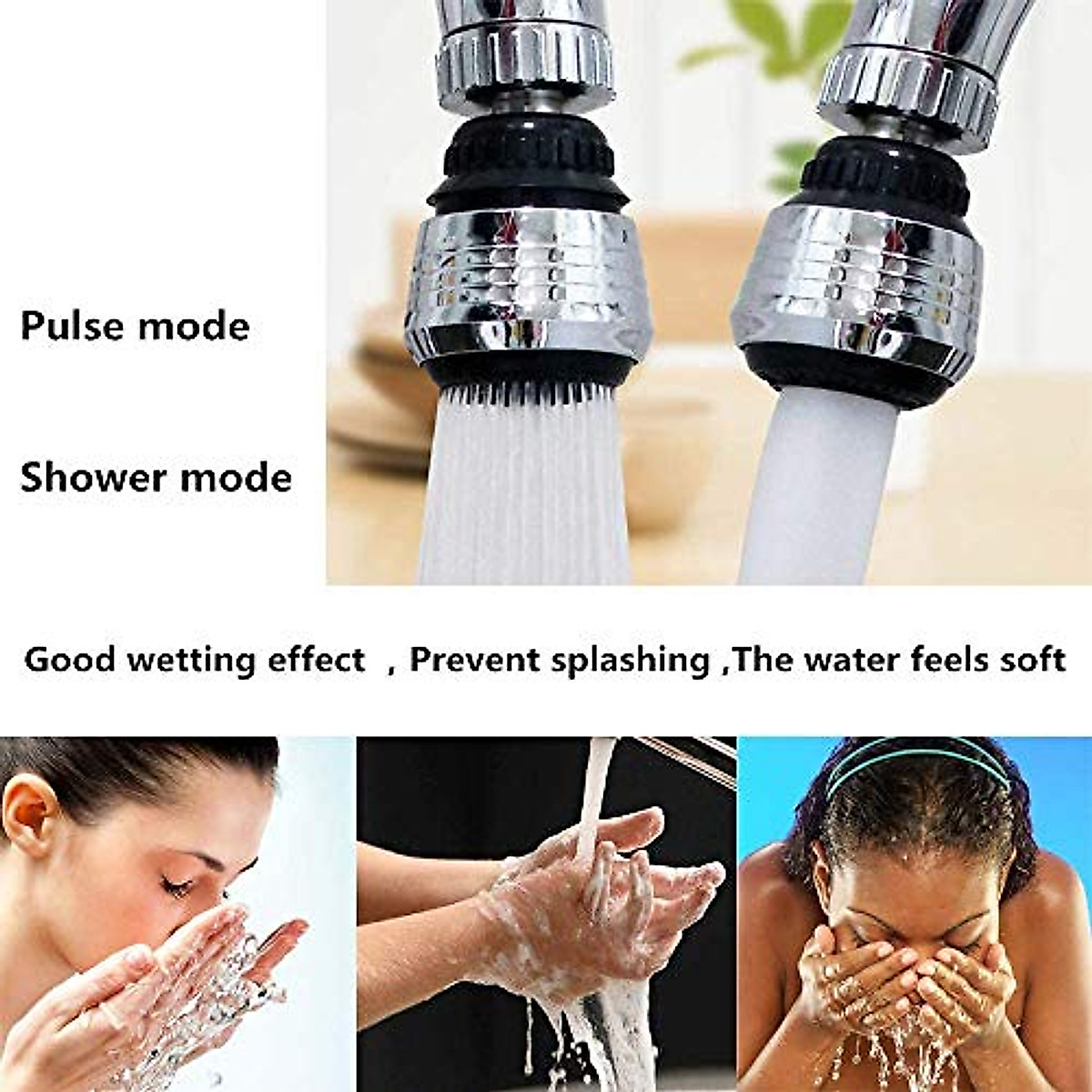 2PCS 360 Degree Swivel Faucet Aerator Deluxe Water Saving Faucet Sprayer Water Saving Bubbler Pressurized Faucet Filter Kitchen Accessories