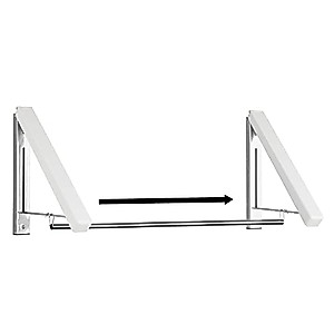 mDesign Expandable Metal Wall Mount Clothes Air Drying Rack - for Indoor Air Drying and Hanging Clothing, Towels, Lingerie, Hosiery, Delicates - Great for Laundry Room, Bathroom, Utility Area - White