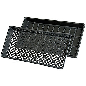 Hydrofarm Cut Kit 10x20 w, case of 50 Mesh Tray, 10" x 20" x 2.5", Black Plastic