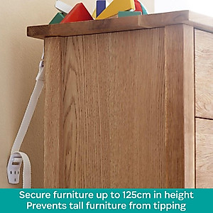 KidCo Anti-Tip Furniture Straps - Anti Tip Safety Straps, TV & Furniture Straps for Child Safety, Two Pack, White