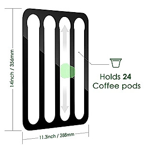 Aredpoook K Cup Coffee Pod Holder, Space Saving K Cup Holder, Acrylic Coffee Pod Storage for Keurig Kcups, Adhesive Coffee Pod Organizer, Compatible with 24 Kcup Pods Capsule Black