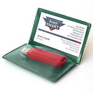 StoreSMART - USB Flash Drive & Business Card Holders - Folding - Green - 100-Pack (RPP2915-G-FLASH-100)
