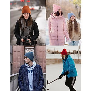 Winter Beanie Acrylic Knit Hats for Men Women Soft Warm Unisex Cuffed Beanie Dark Green