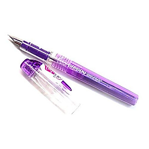 Platinum Fountain Pen, New Preppy, Fine Nib, Violet(PSQ-300#28) + Ink Cartridges SPN-100A#28 (Violet) Set (Japan Import) [Komainu-Dou Original Package]