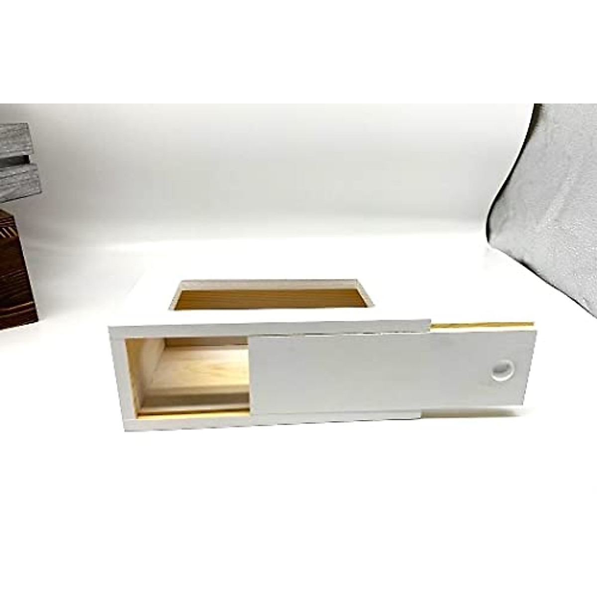 Laundry Dryer Sheet Storage Box/Dispenser for softener, fabric sheets. Elegant & classy to enhance any laundry area, WHITE