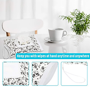 Baby Wipes Dispenser Holder with Lids for Napkin Nappy Paper Tissue Towel Mask Storage Case Box, Keeps Wet Tissue Fresh, Flushable Wipes Pouch Case Container for Bathroom Baby Nursery (Black)