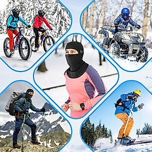 DAFIFO Winter Balaclava Ski Mask for Men Women, Windproof Thermal Face Mask Cold Weather Scarf for Cycling Skiing Climbing (Black+Gray)