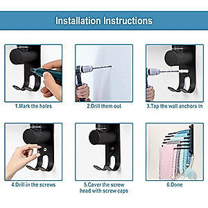 SCDGRW Swivel Towel bar Stainless Steel Bathroom Swing Towel Rack with Hook- Wall Mounted Towel Holder Storage Organizer for Bathroom Kitchen