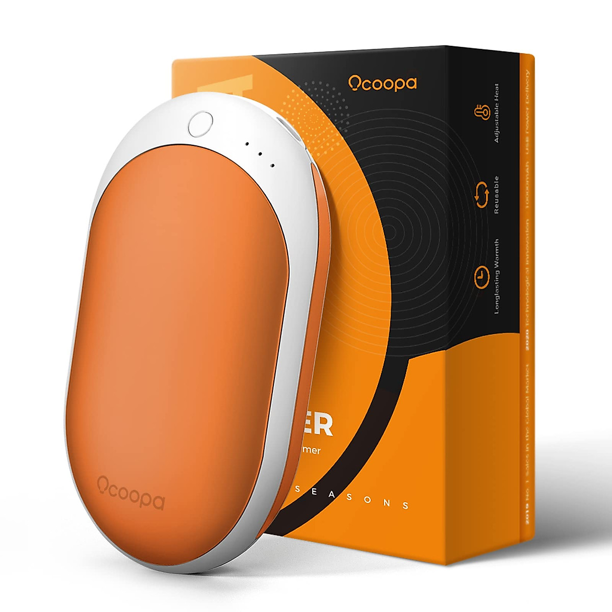 OCOOPA Hand Warmers Rechargeable, 7800mAh Long-Lasting Heating Electronic Hand Warmer, Battery Powered Great for Camping, Hunting, Warm Gift, Power Plus, 1-Pack