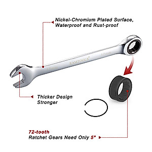 RIMKOLO 24-Piece Ratchet Wrenches Chrome Vanadium Steel Ratcheting Wrench Set with Metric and SAE 72-Tooth Box End and Open End Standard Wrench Set with Organizer Box