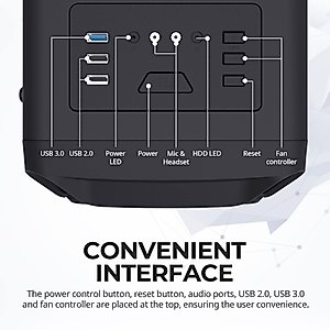 Zalman i3 Edge ATX Mid Tower Computer Case Gaming PC Case, Includes 4X 120mm White LED Fans, Acrylic Side Window, High Airflow Mesh Panel, USB 3.0,Black