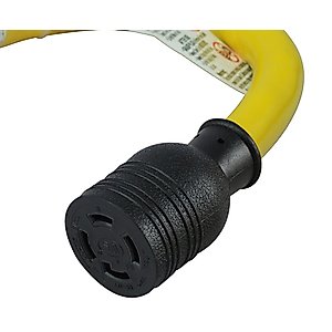 Conntek 14335 1.5-Foot Adapter 50 Amp 14-50P Male Plug To L14-30R 30 Amp 125/250 Volt Locking Female Connector, Black