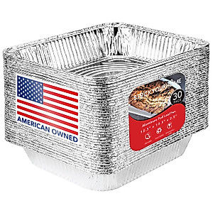 Aluminum Pans 9x13 Disposable Foil Pans (30 Pack) - Half Size Steam Table Deep Pans - Tin Foil Pans Great for Cooking, Heating, Storing, Prepping Food
