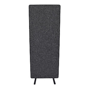 Stand Up Desk Store ReFocus Raw Freestanding Acoustic Desk Divider Privacy Panel to Reduce Noise and Visual Distractions (Anthracite Gray, 23.6" x 62")