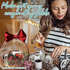 Wowfit Cello Bags,10 CT 16x24 inches Clear Cellophane Bags Perfect for Gift, Presents, Wine Bottles, Bridal/Baby Showers and More (Flat, No Gusset, 16x24 inches, NOT Include Ribbon)