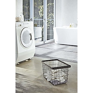 Yamazaki Wire Home Laundry Basket-Storage Hamper, Medium, Black
